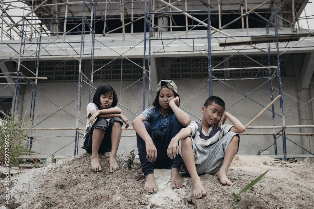 Child labor in building commercial building structures. World Labor Day ...