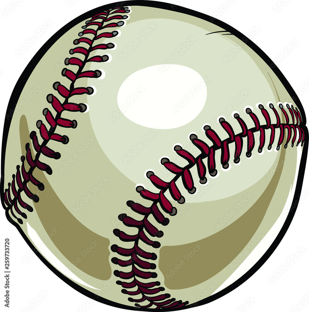 Baseball ball vector illustration. Hand drawn ball for baseball ...