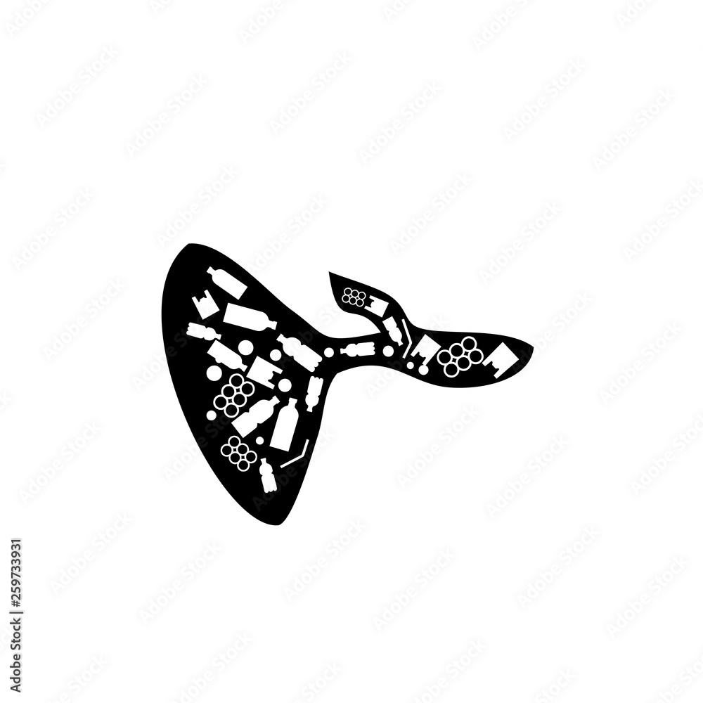 fish trash plastic ocean plastic pollution. Ecological poster. Whale ...