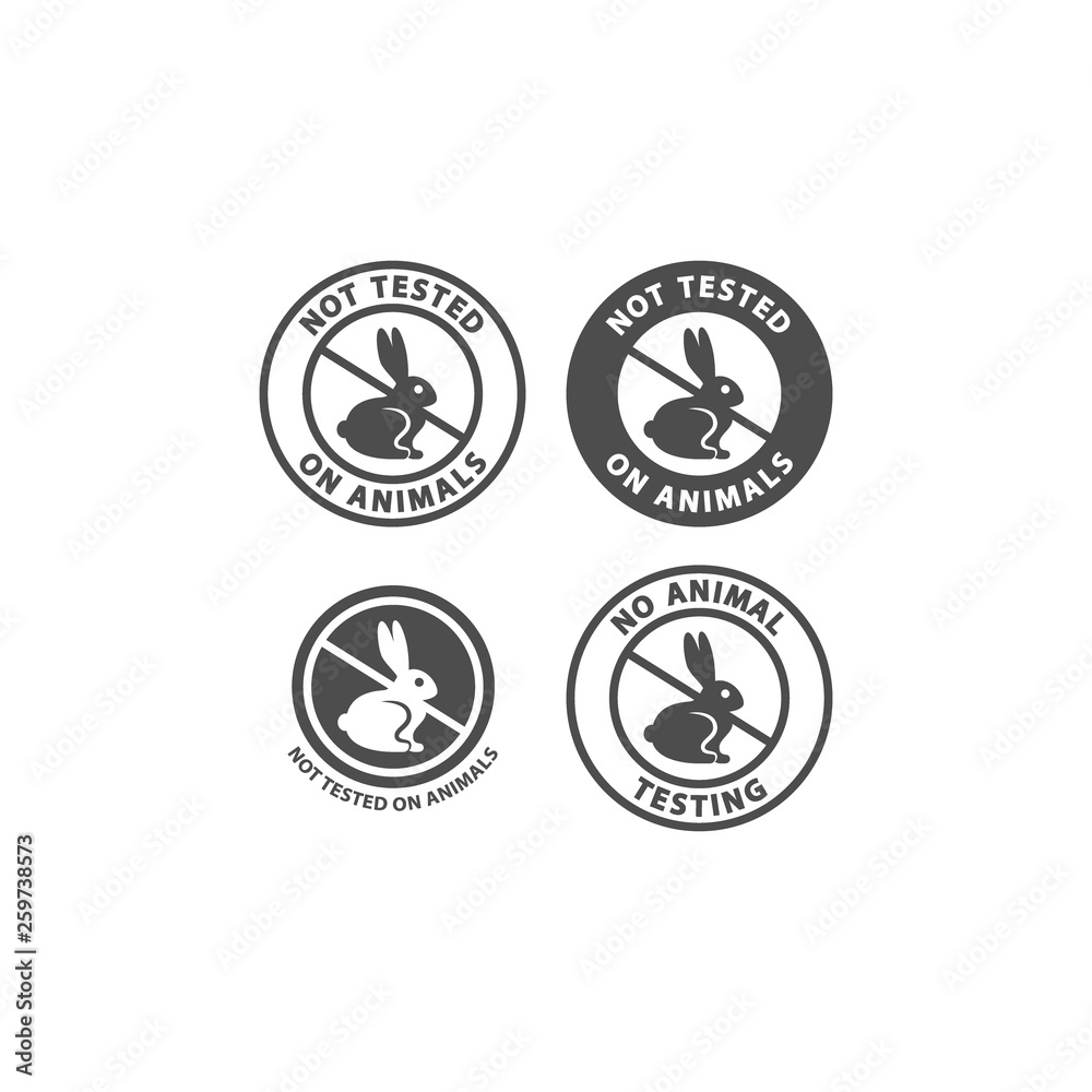 Not tested on animals and no animal testing vector sign. Not tested on ...