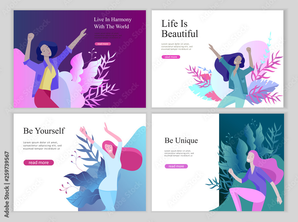 Web page design template for beauty dreams, International Womens Day ...