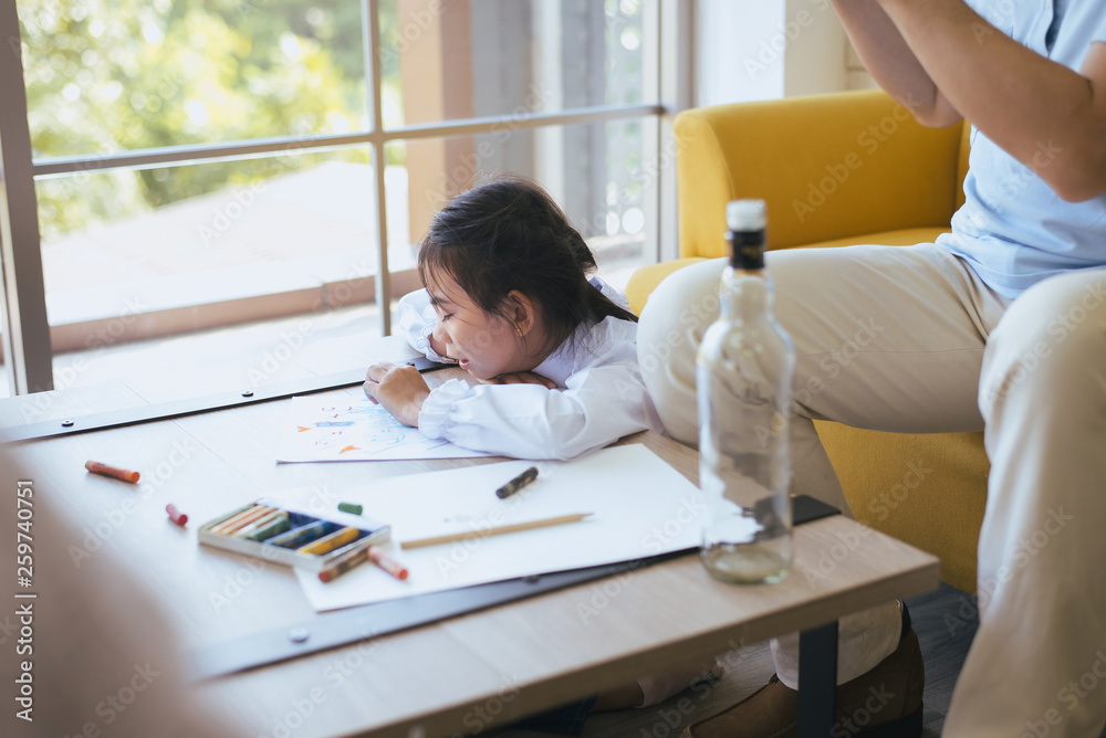 Drunken father teach your girl child to do homework and daughter crying ...