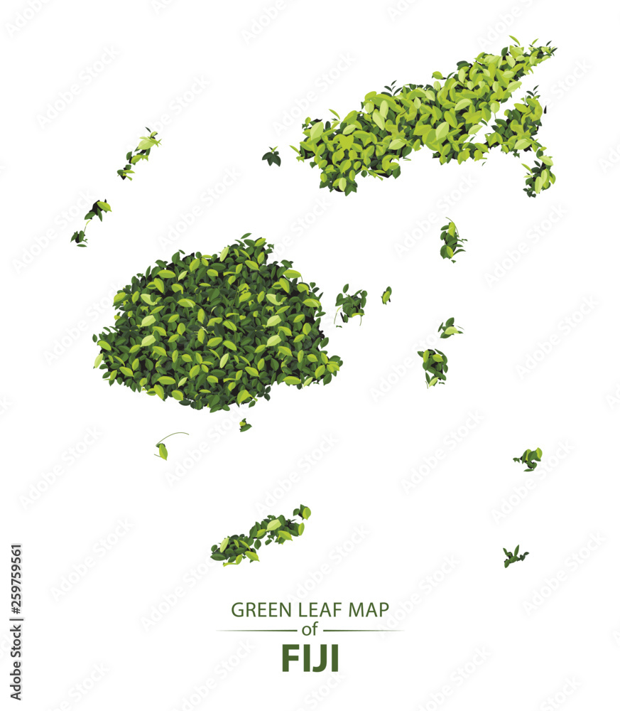 Green leaf map of fiji vector illustration of a forest is concept Stock ...