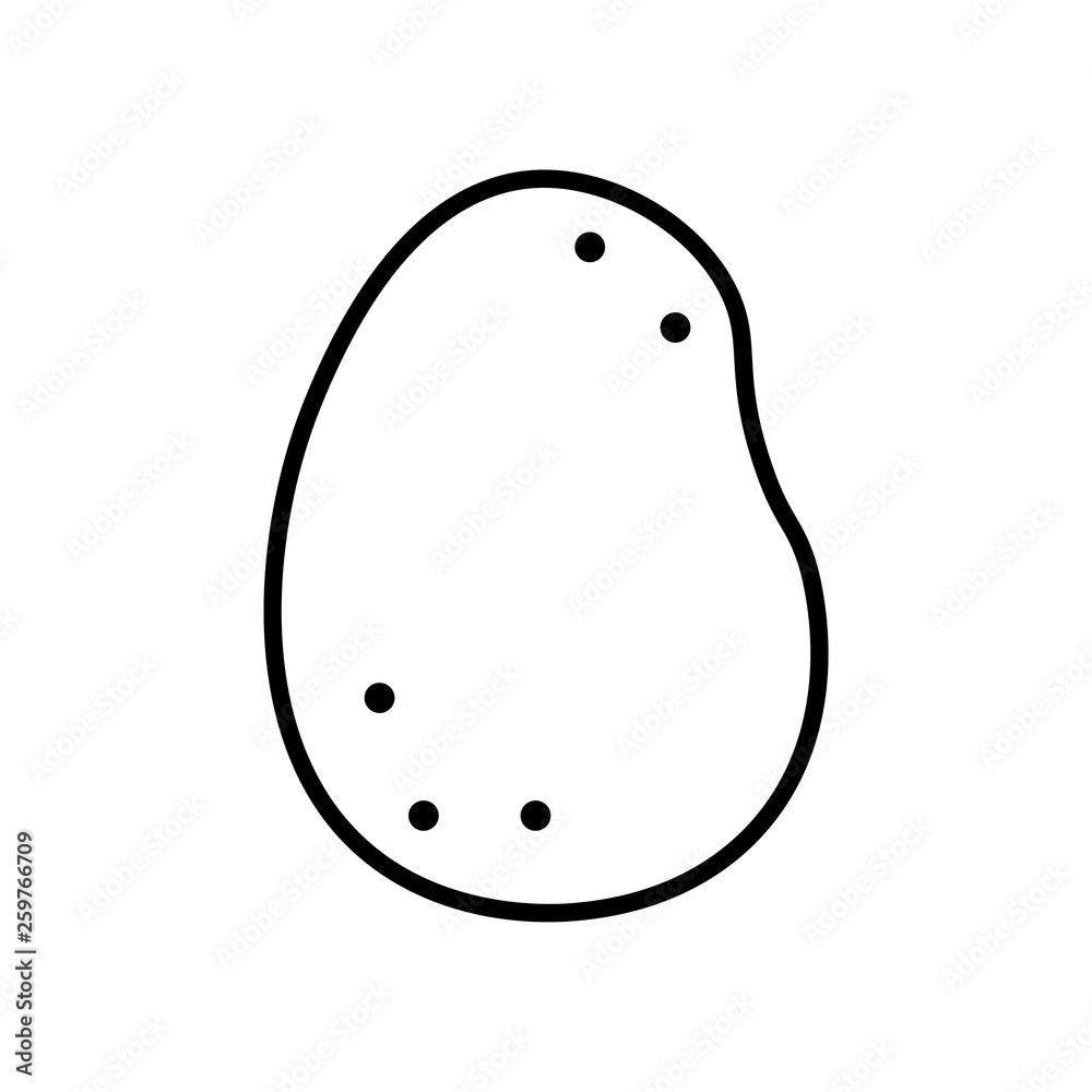 Potato Black And White Clipart
