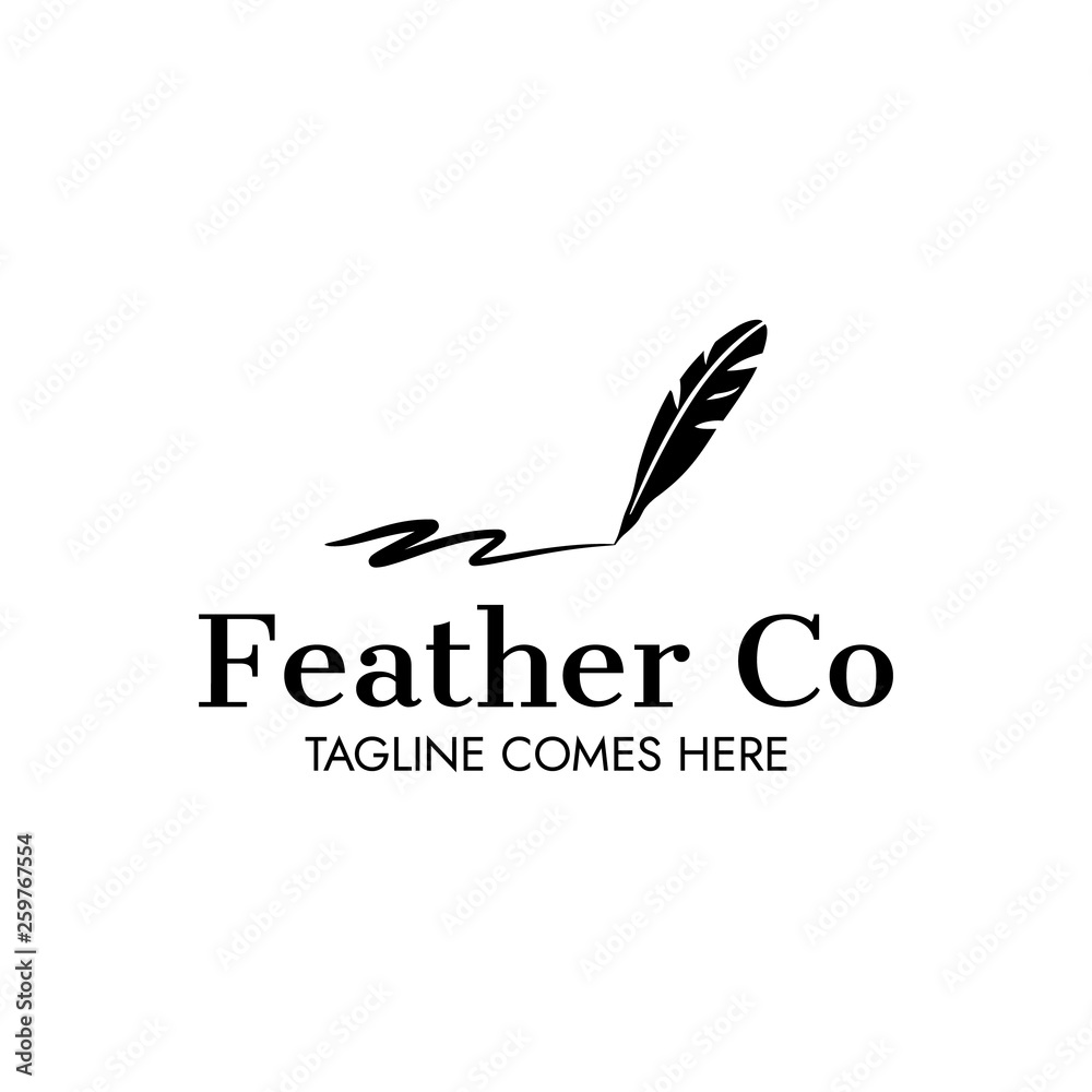 feather logo inspiration vector template Stock Vector | Adobe Stock