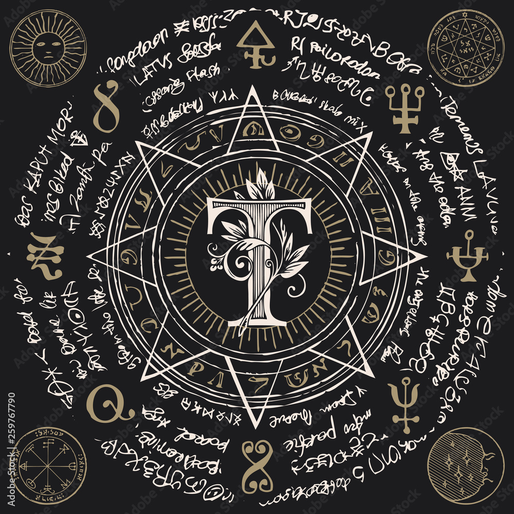 Fototapeta Hampton i Marynistyczny Illustration of the letter T in an ...