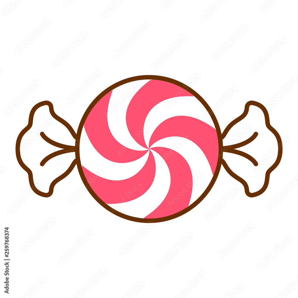 Cartoon Peppermint Candy Icon Isolated On White Background Stock ...