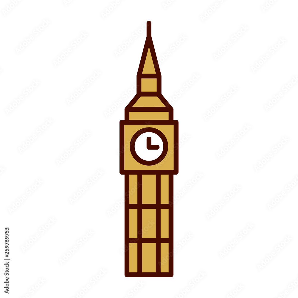 Cartoon Big Ben Emoji Icon Isolated Stock Illustration | Adobe Stock