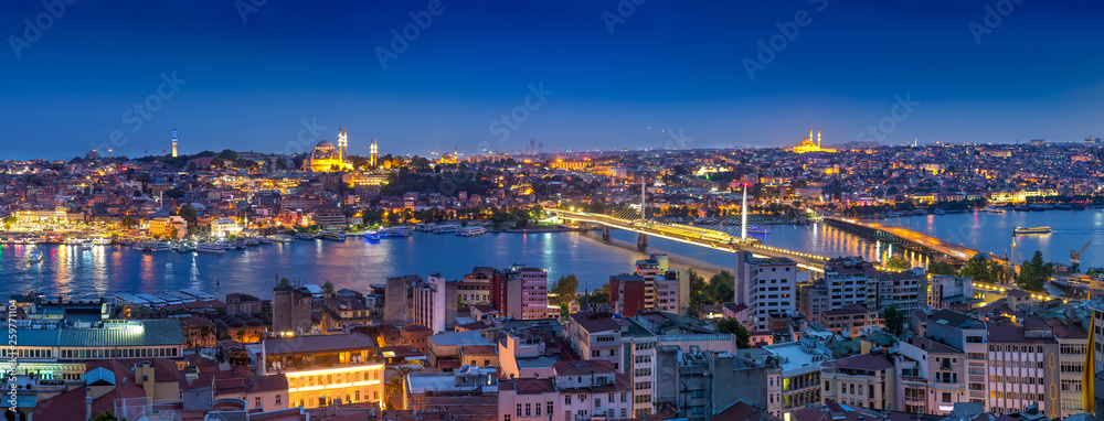 Poster Istanbul Landscape from Galata Tower - view to Suleymaniye ...