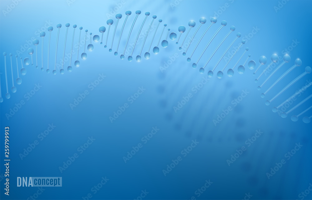DNA science technology vector background for biomedical, health ...
