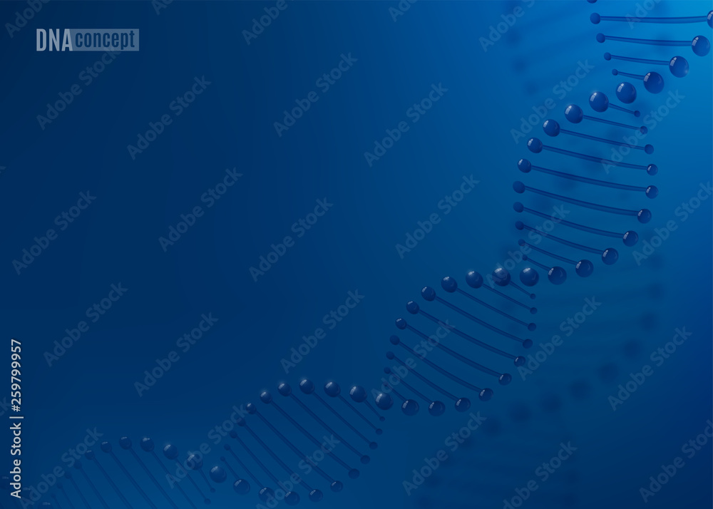 DNA science technology vector background for biomedical, health ...