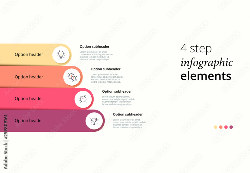 Colorful 4 Step Infographic Stock Template | Adobe Stock