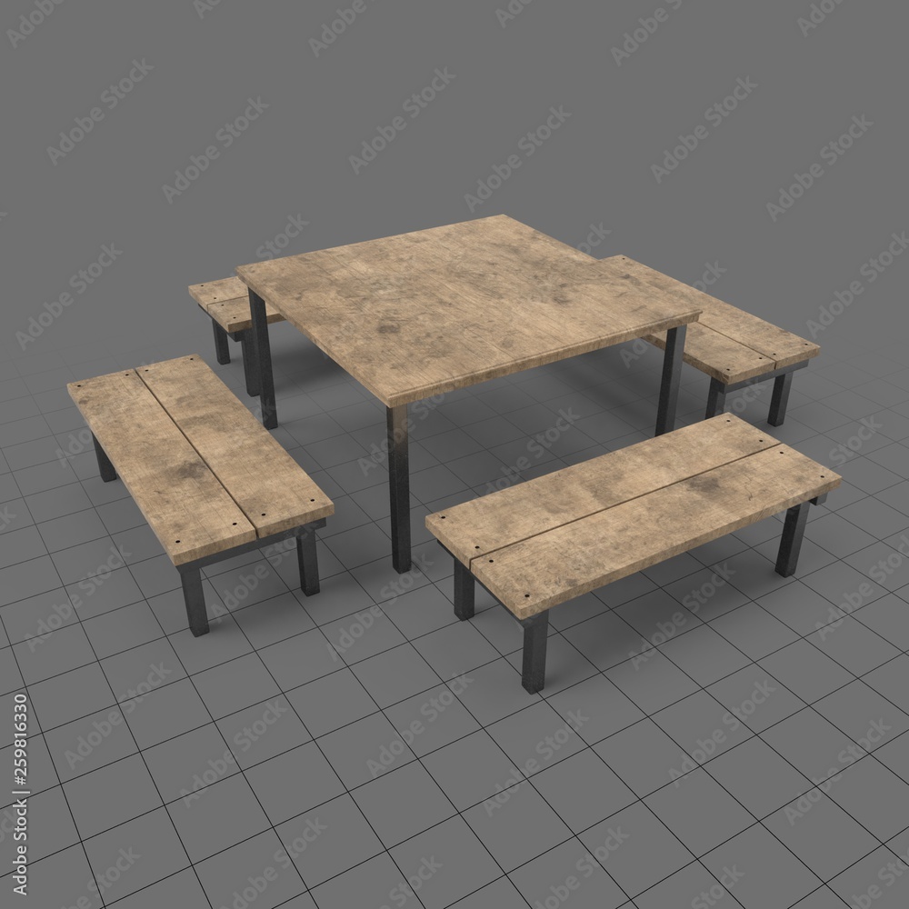 Outdoor table set Stock 3D asset | Adobe Stock