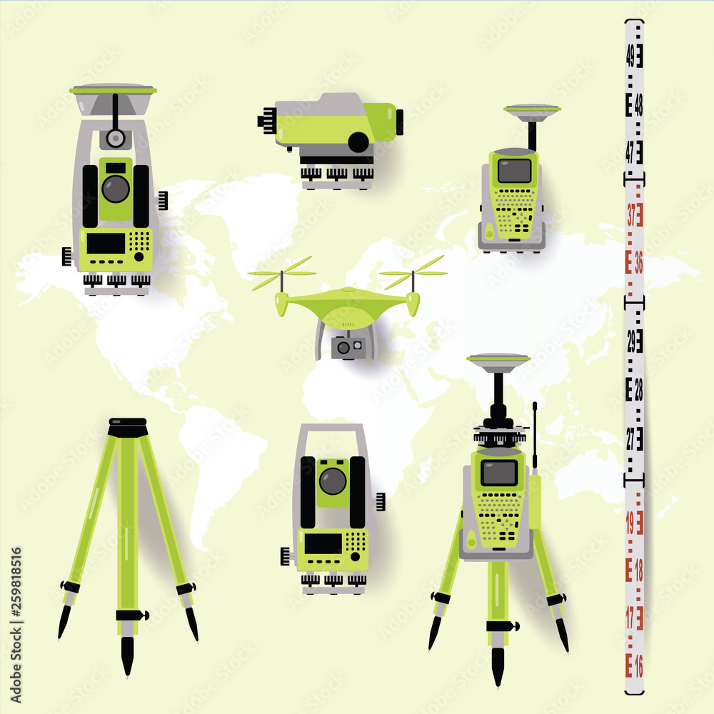 Geodetic measuring equipment, engineering technology for land survey on ...