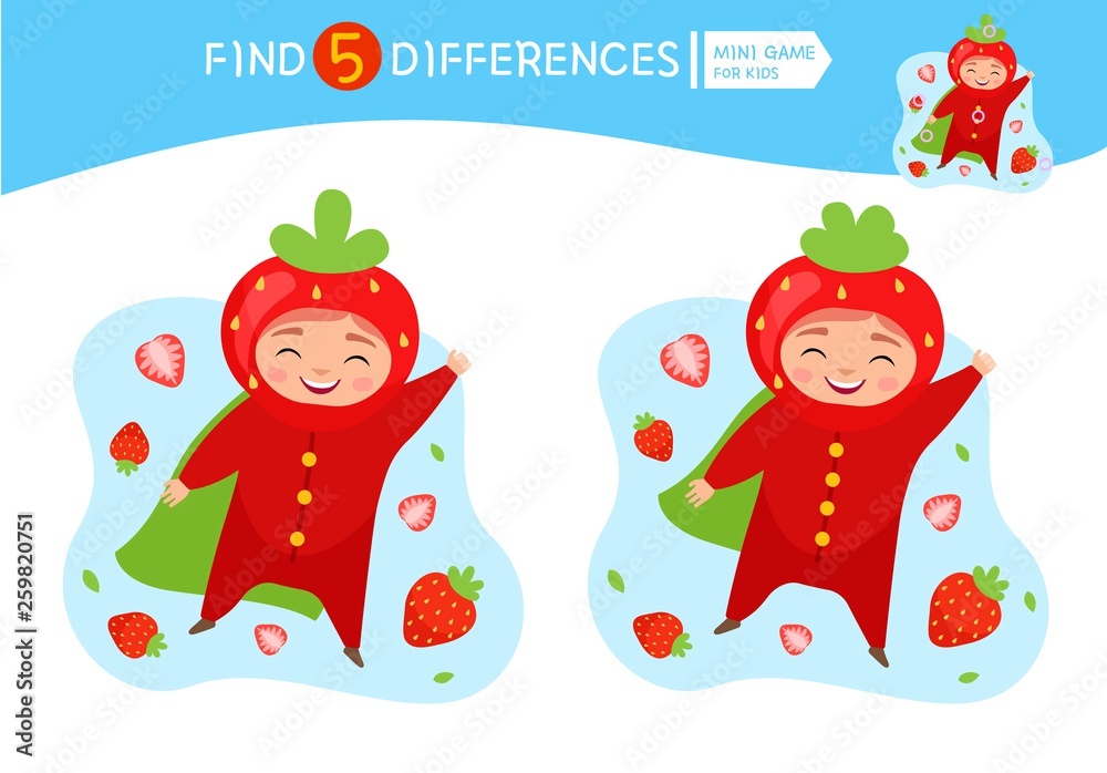 Find differences. Educational game for children. Cartoon vector ...