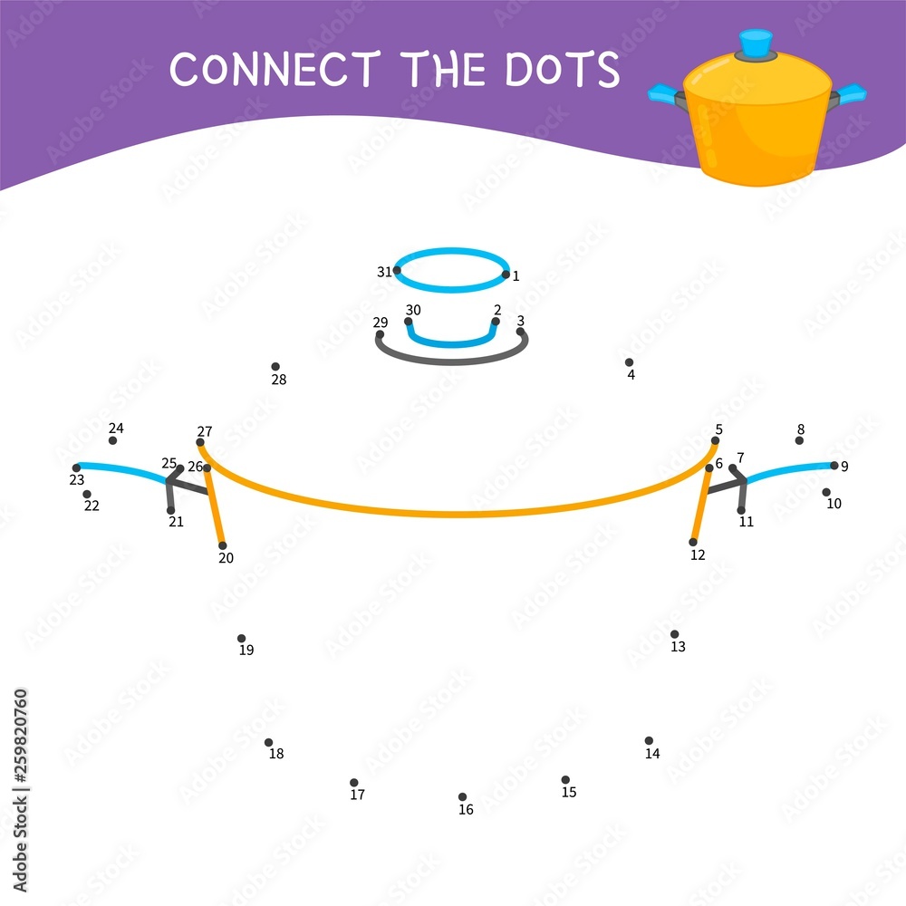Educational game for kids. Dot to dot game for children. Illustration ...