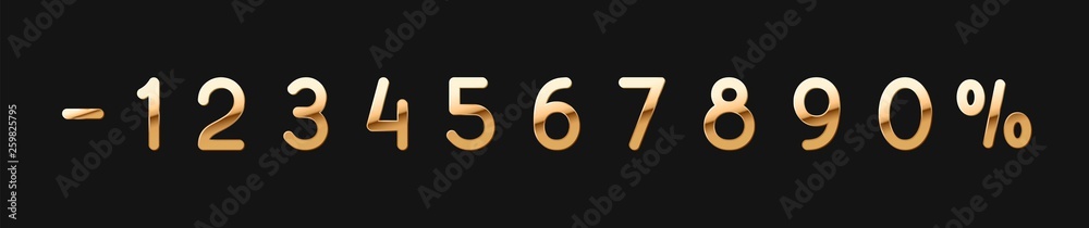 Set of golden numbers Stock Vector | Adobe Stock