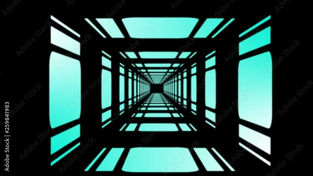 Hi-tech animation, background, VJ loop of Tunnel. Train tunnel motion ...