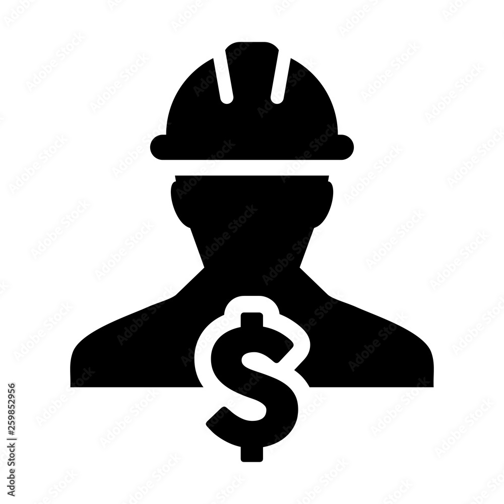 Workman icon vector male construction worker person profile avatar with ...