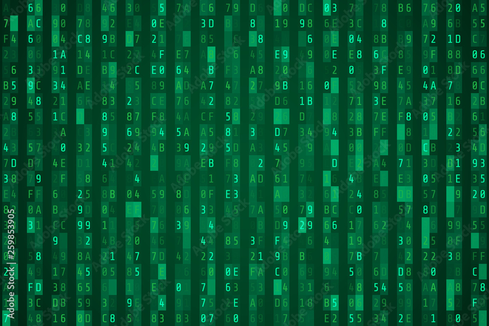 Random green hex code stream. Vector illustration Stock Vector | Adobe ...
