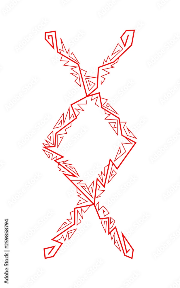 Rune Ingwaz. Ancient Scandinavian runes. Runes senior futarka. Magic ...
