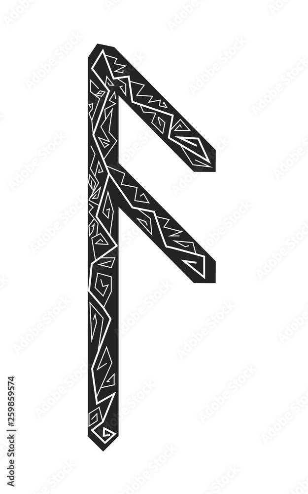 Rune Ansuz. Ancient Scandinavian runes. Runes senior futarka. Magic ...