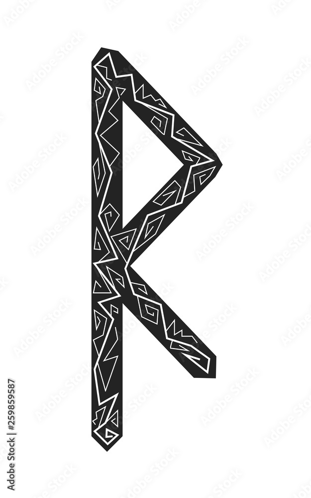 Raido rune. Ancient Scandinavian runes. Runes senior futarka. Magic ...