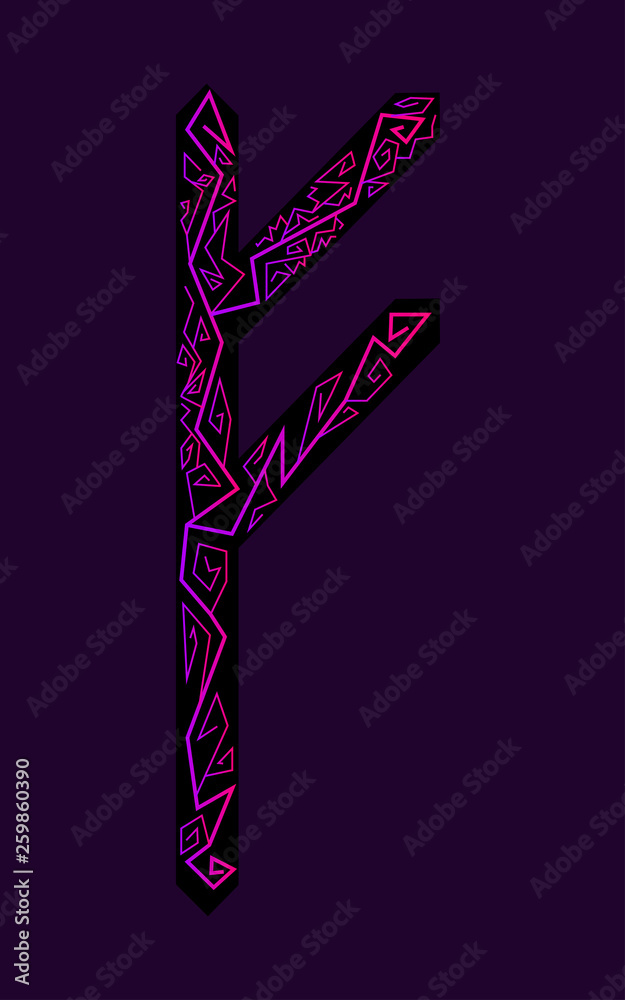 Fehu rune. Ancient Scandinavian runes. Runes senior futarka. Magic ...