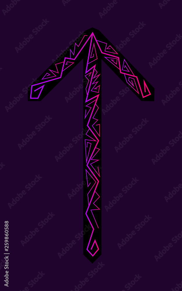 Rune Teiwaz. Ancient Scandinavian runes. Runes senior futarka. Magic ...