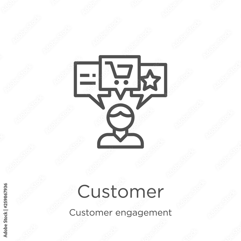 customer icon vector from customer engagement collection. Thin line ...