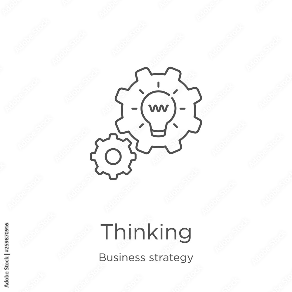 thinking icon vector from business strategy collection. Thin line ...