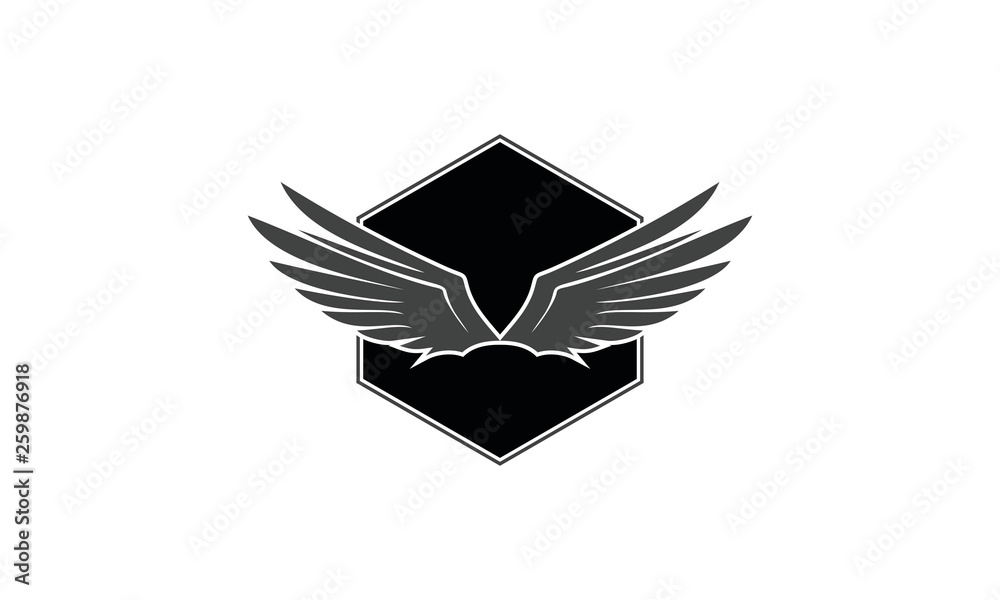 Wings and polygon vector Stock Vector | Adobe Stock