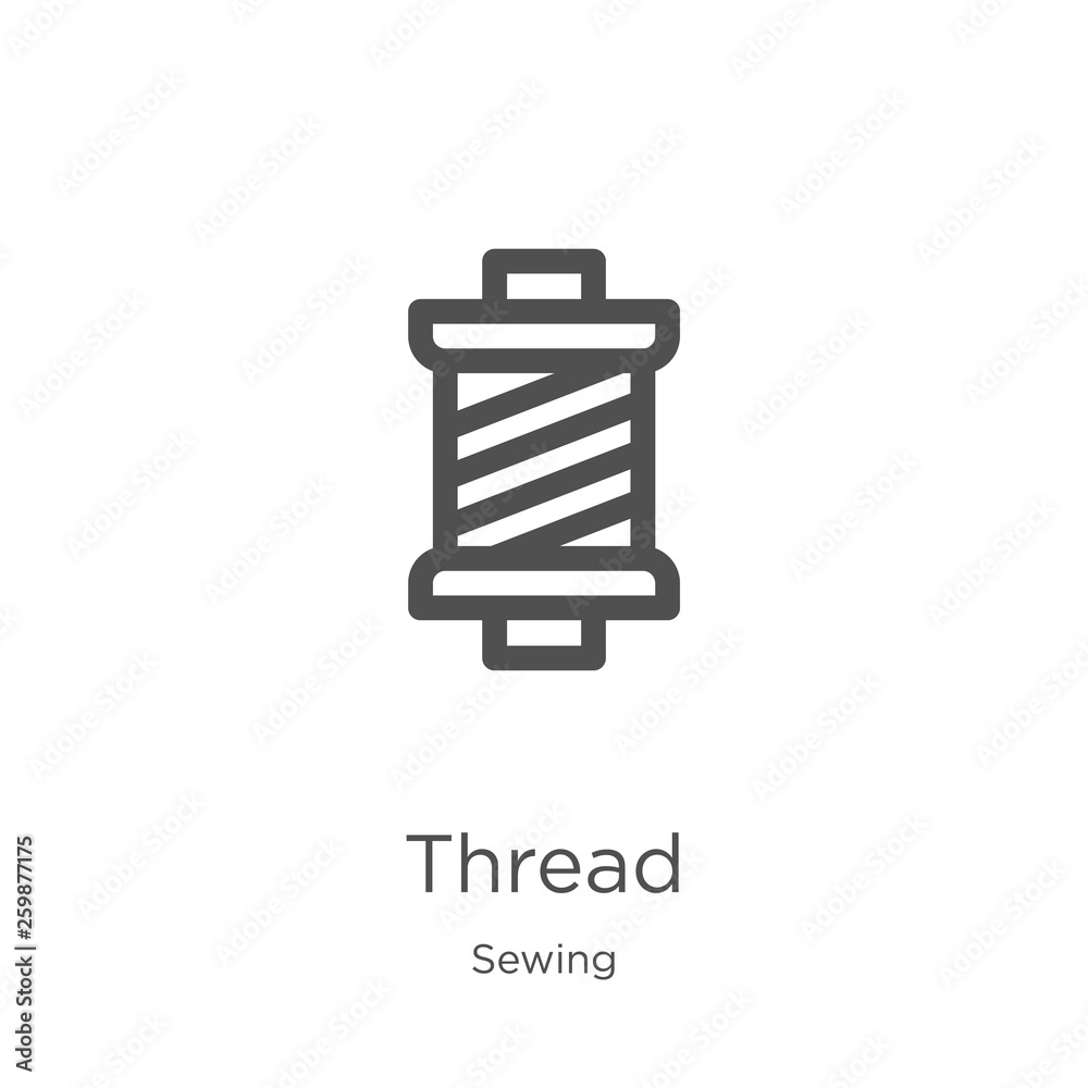thread icon vector from sewing collection. Thin line thread outline ...