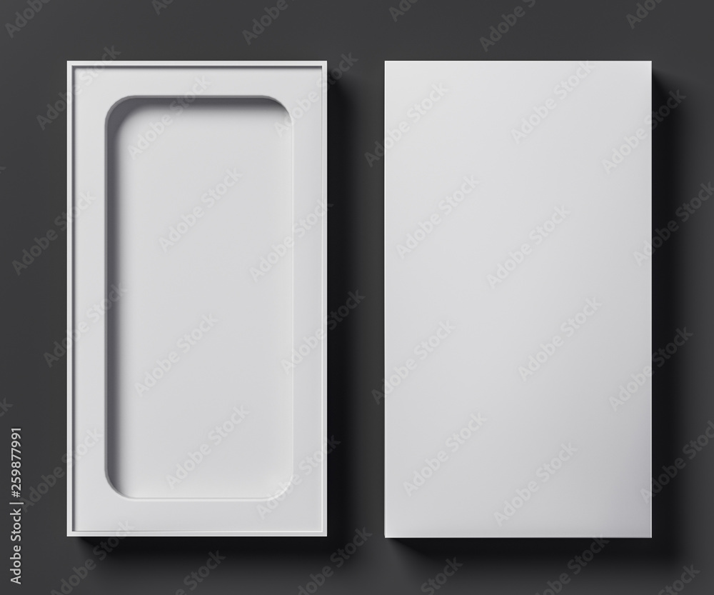 White box template for phone - 3D illustration Stock Illustration ...