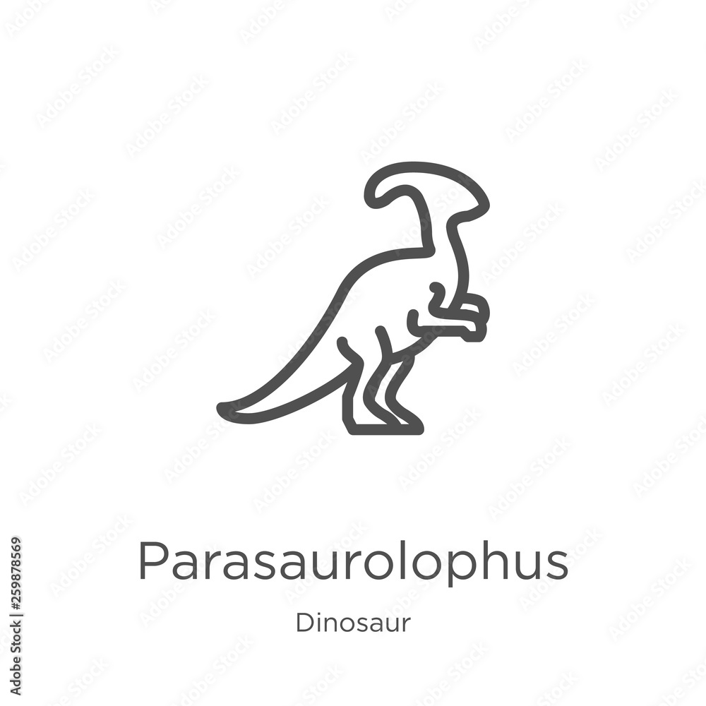 parasaurolophus icon vector from dinosaur collection. Thin line ...