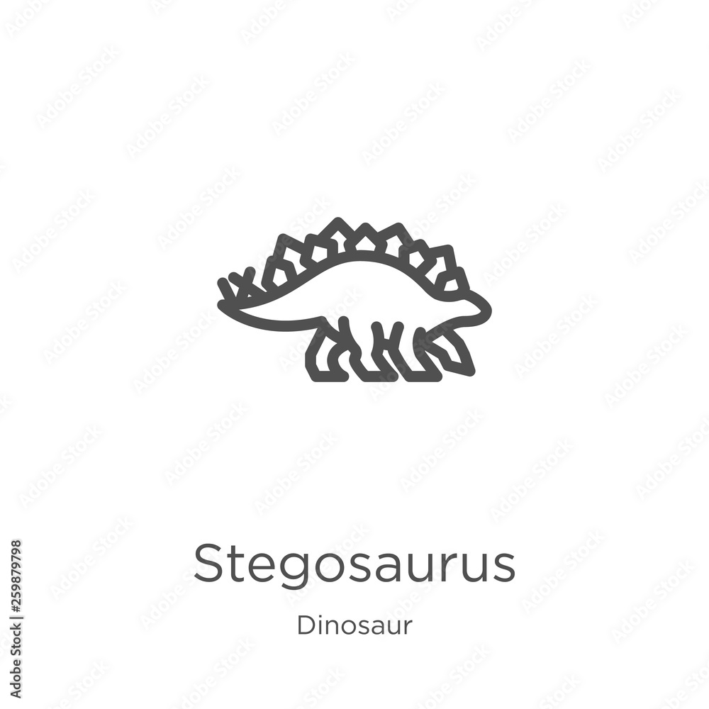 stegosaurus icon vector from dinosaur collection. Thin line stegosaurus ...
