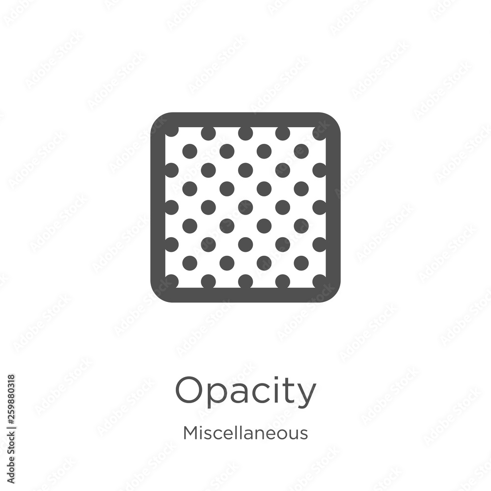opacity icon vector from miscellaneous collection. Thin line opacity ...