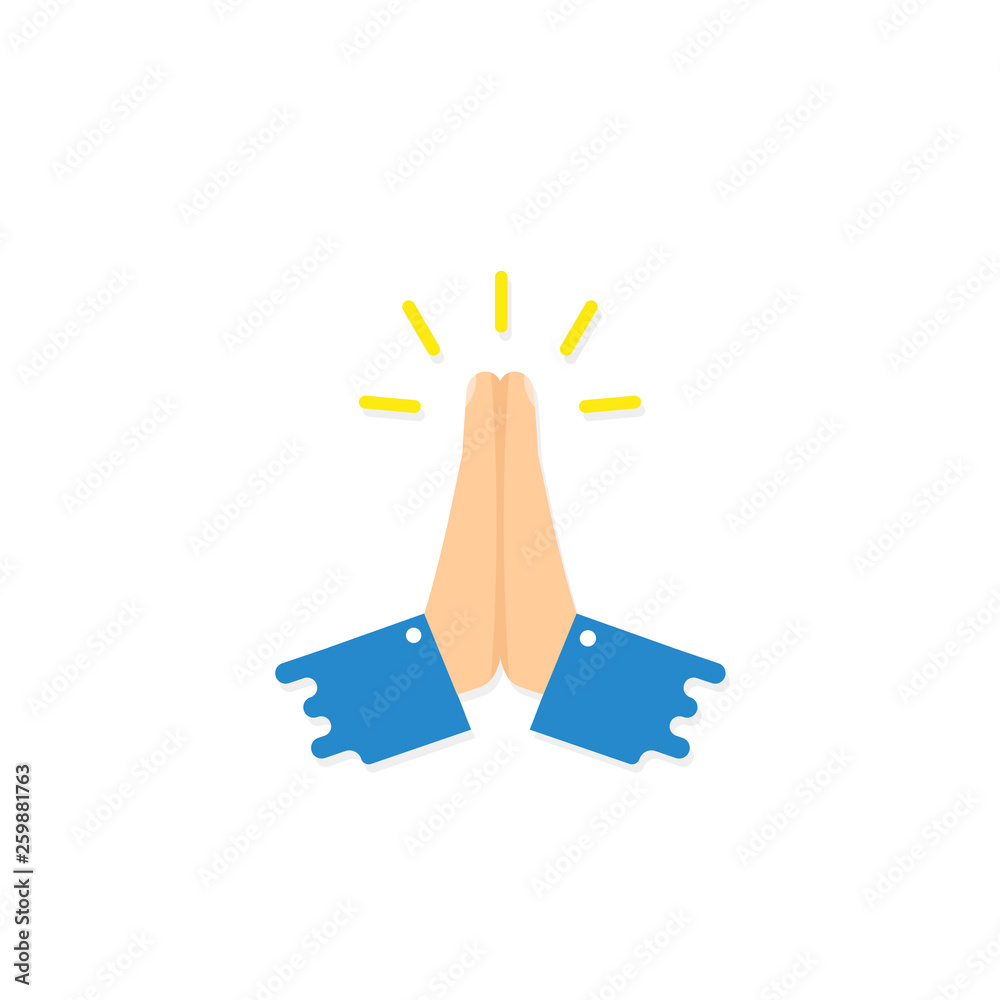 Vector folded hands icon vector illustration Stock Vector | Adobe Stock