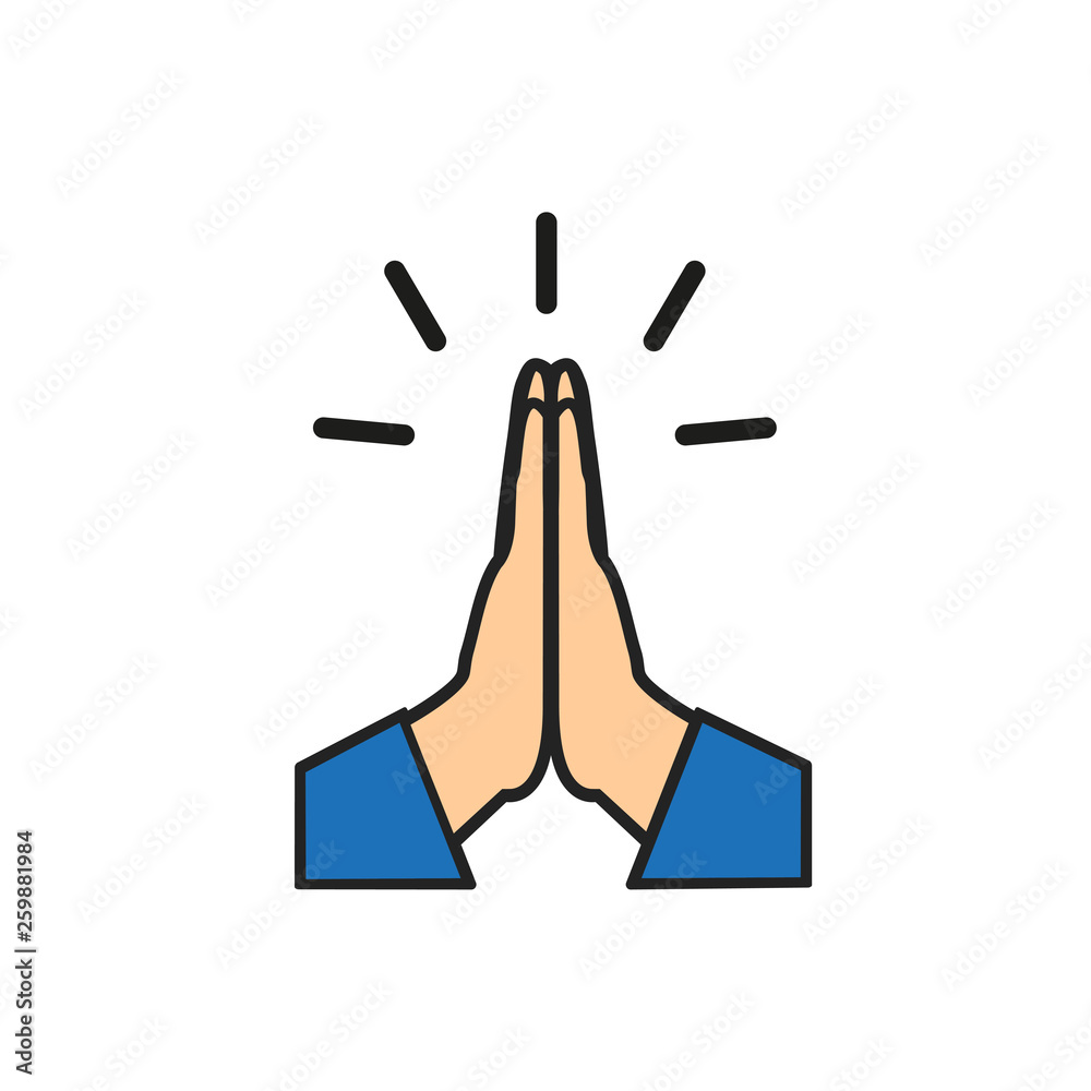 Vector folded hands icon vector illustration Stock Vector | Adobe Stock