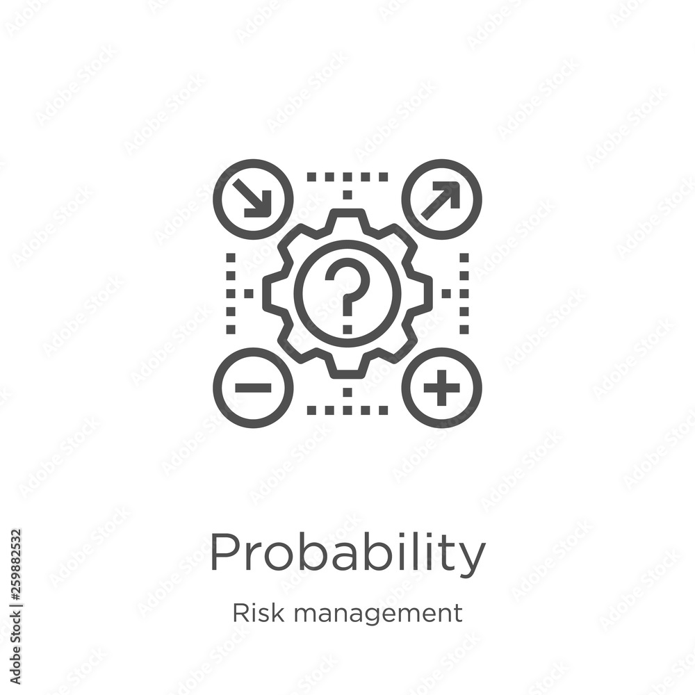 probability icon vector from risk management collection. Thin line ...