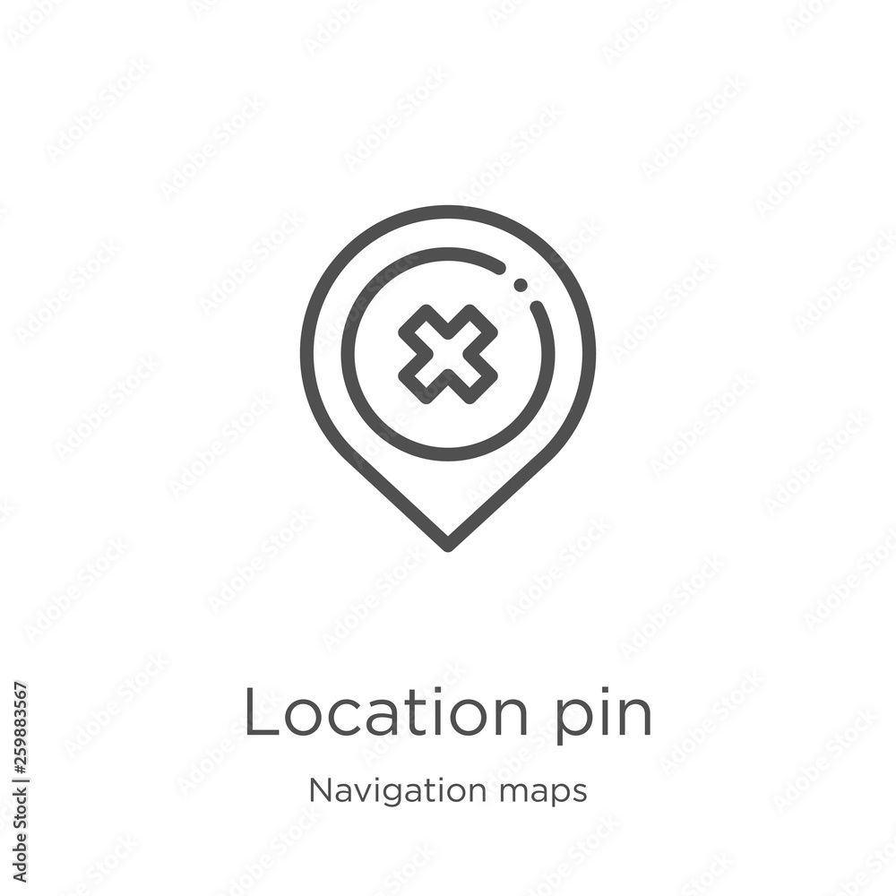 Vetor de location pin icon vector from navigation maps collection. Thin ...