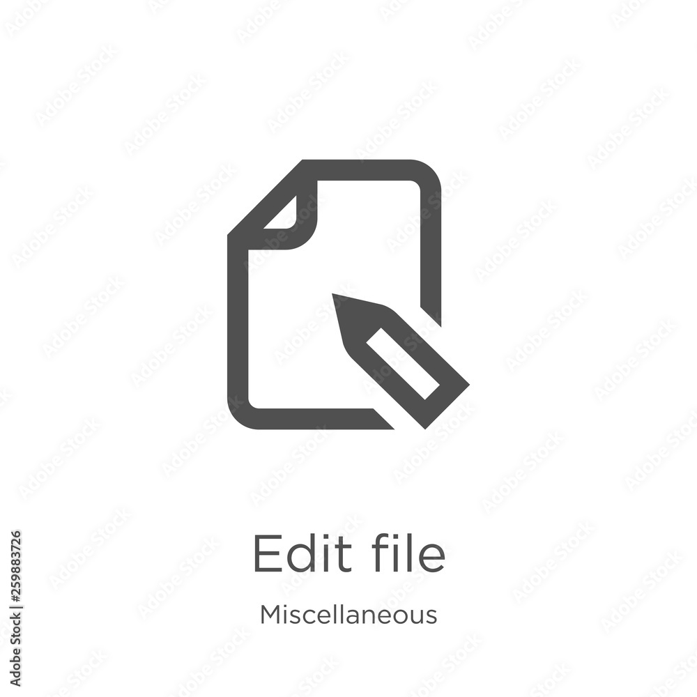 edit file icon vector from miscellaneous collection. Thin line edit ...