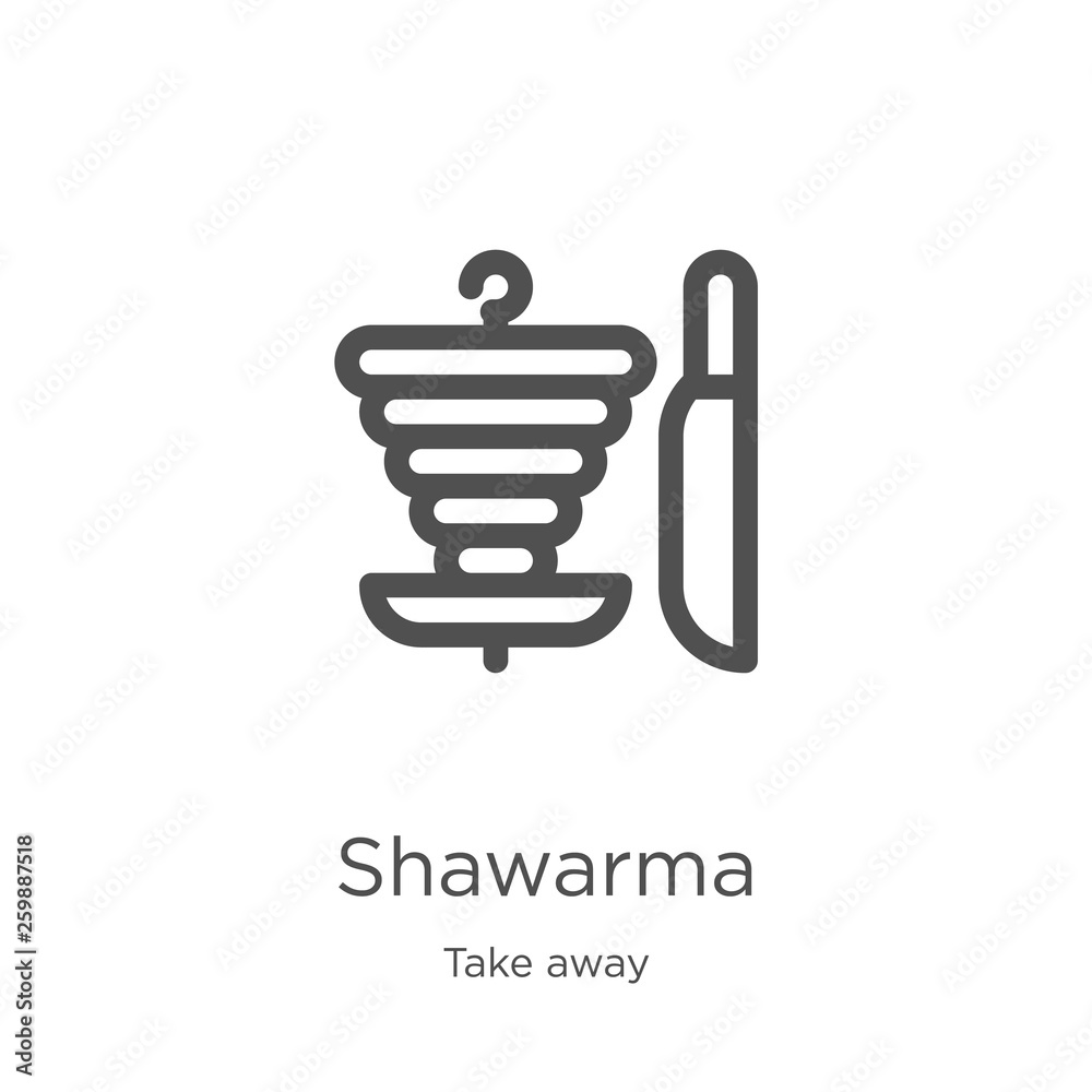 shawarma icon vector from take away collection. Thin line shawarma ...
