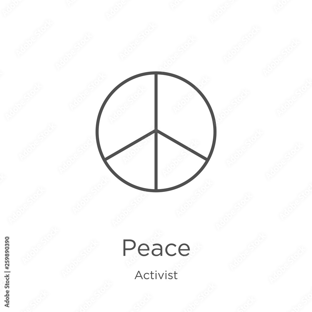 peace icon vector from activist collection. Thin line peace outline ...