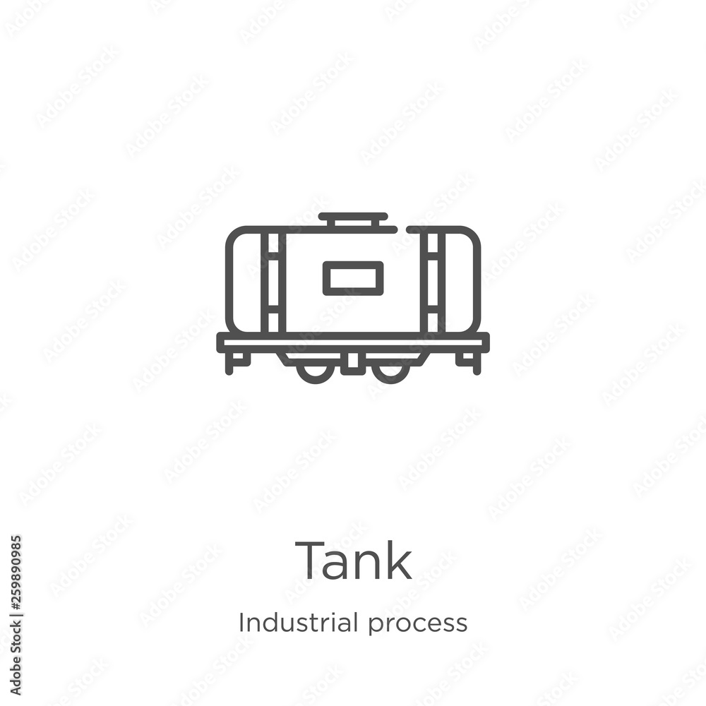 tank icon vector from industrial process collection. Thin line tank ...