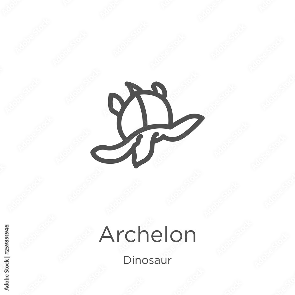 archelon icon vector from dinosaur collection. Thin line archelon ...