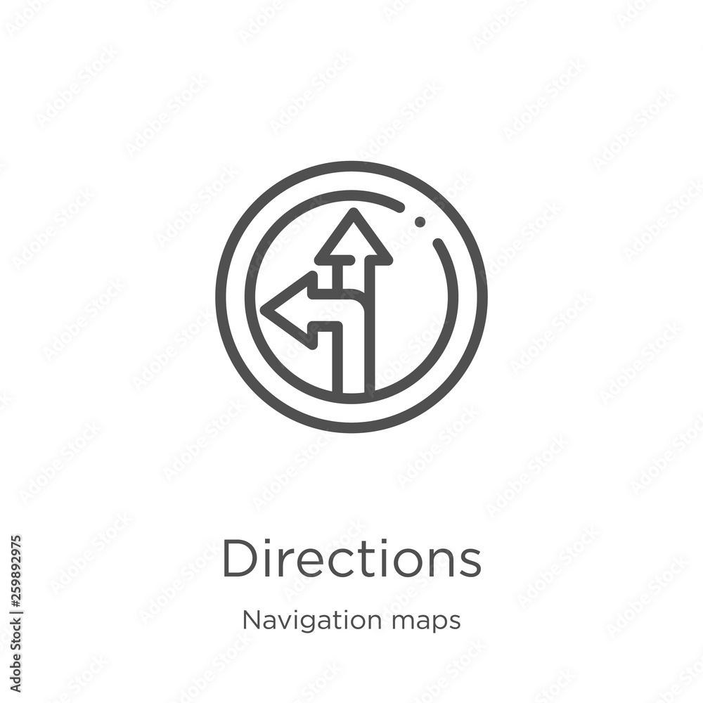 directions icon vector from navigation maps collection. Thin line ...