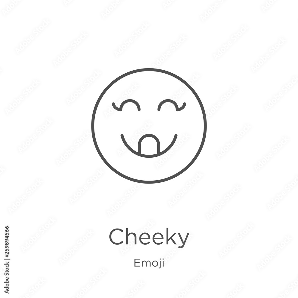 cheeky icon vector from emoji collection. Thin line cheeky outline icon ...