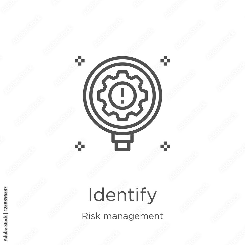 identify icon vector from risk management collection. Thin line ... identify icon vector from risk management collection. Thin line ...
