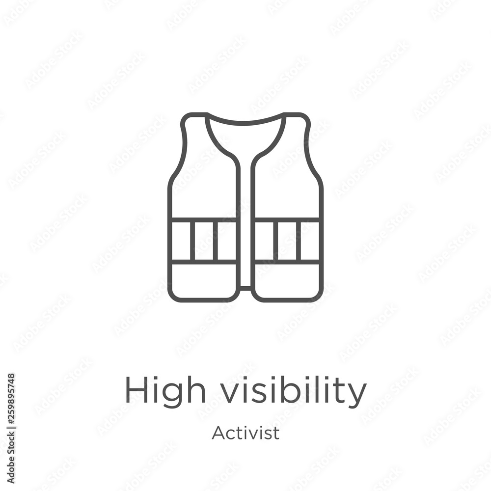 high visibility icon vector from activist collection. Thin line high ...